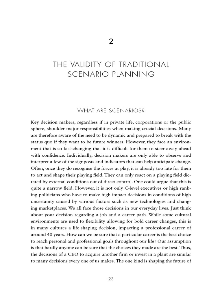 15 Chap2 - The Validity of Traditional Scenario Planning | PDF ...