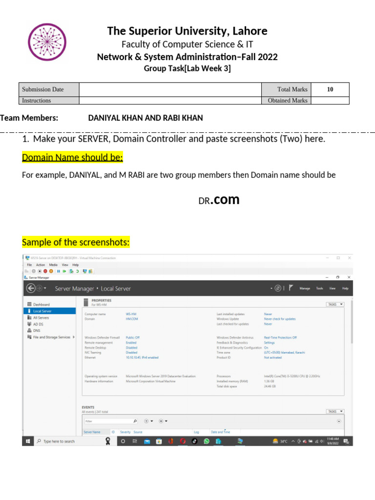 Network & System Admin Lab Task | PDF