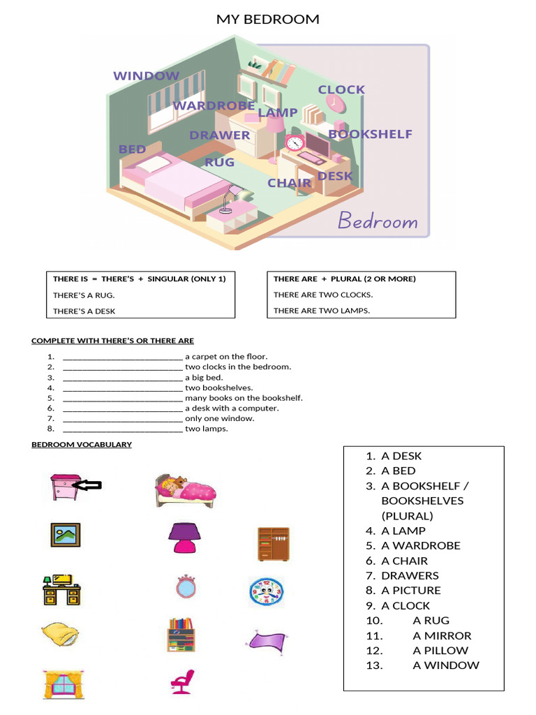 Bedroom Vocabulary and Structure Guide | PDF