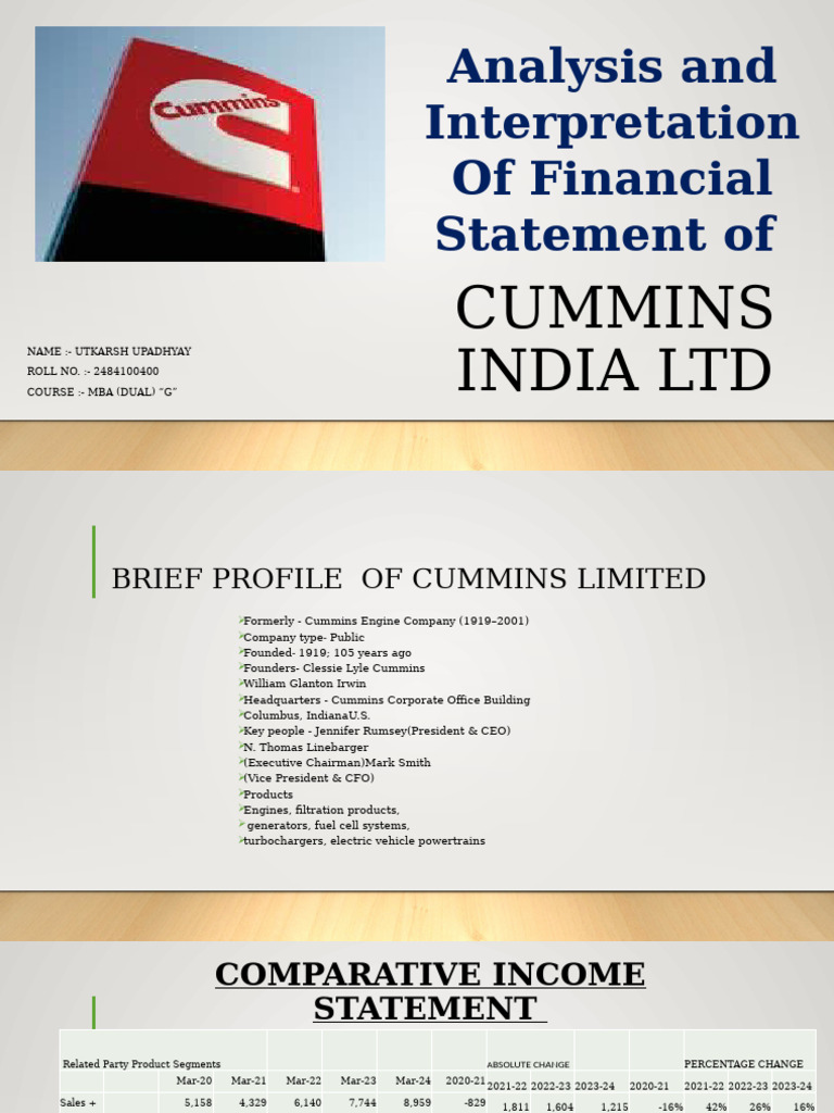 Cummins Ltd. | PDF | Net Income | Equity (Finance)