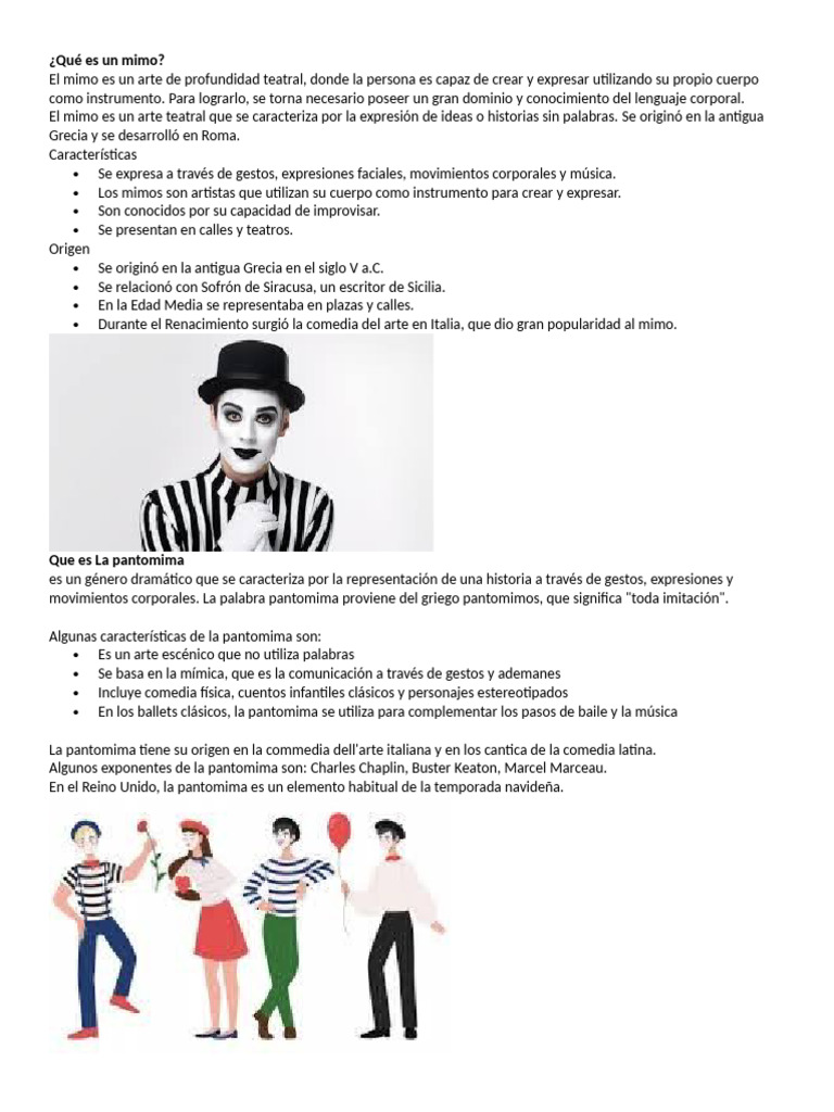 Qué Es Un Mimo | PDF