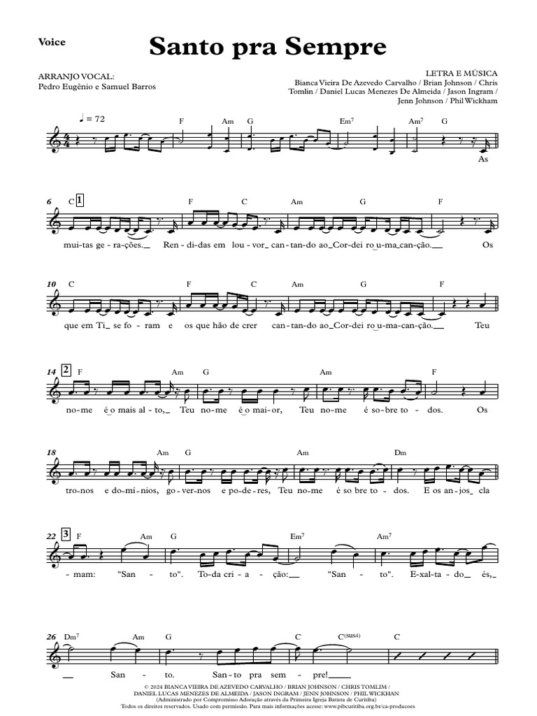 000 Santo pra Sempre - MELOBASE | PDF