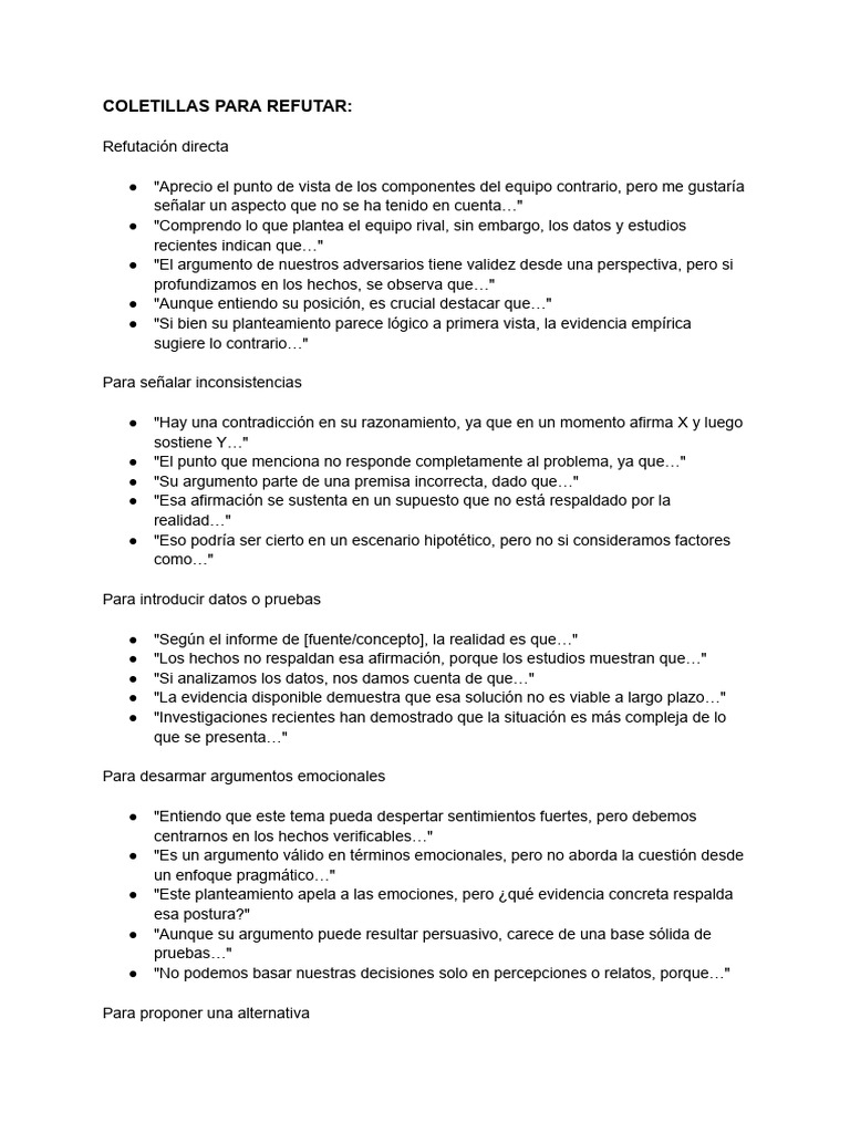 Estrategias para Refutar Argumentos | PDF
