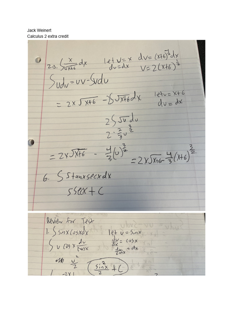 Calculus 2 Extra Credit | PDF