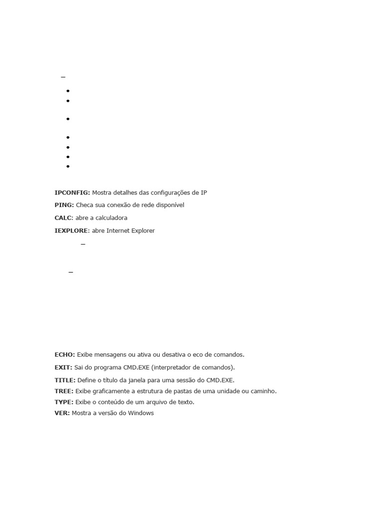 Comandos CMD e Estrutura de Pastas | PDF