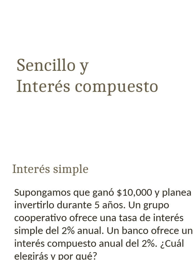 Interés Simple y Compuesto | PDF | Interés compuesto | Bancos
