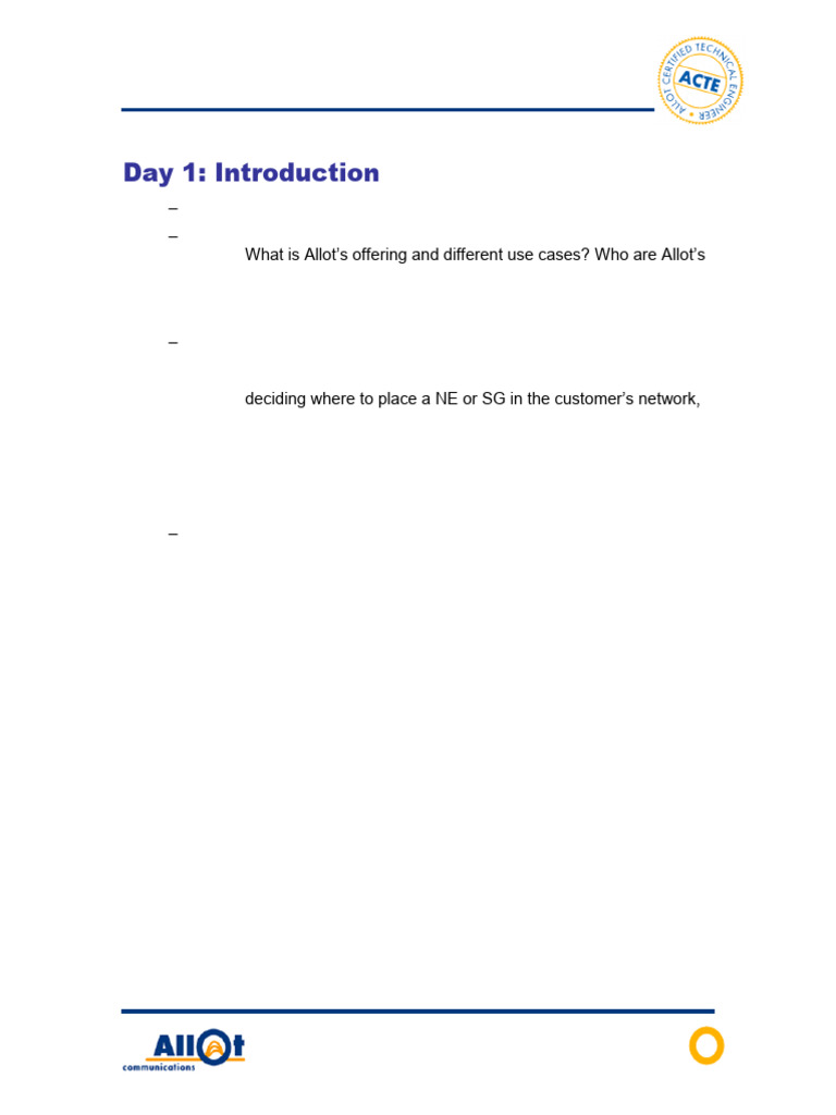 Allot Technical Training Guide | PDF | Computer Network | Quality Of ...