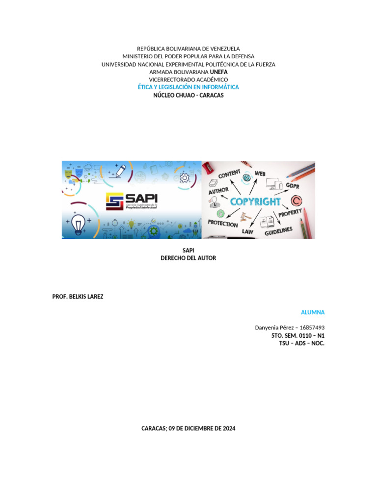 SAPI: Protección de Propiedad Intelectual en Venezuela | PDF ...