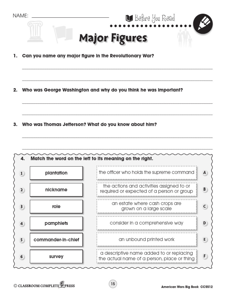 1 - American Wars BIG BOOK Gr. 5-8 Page16-20 | PDF | George Washington ...