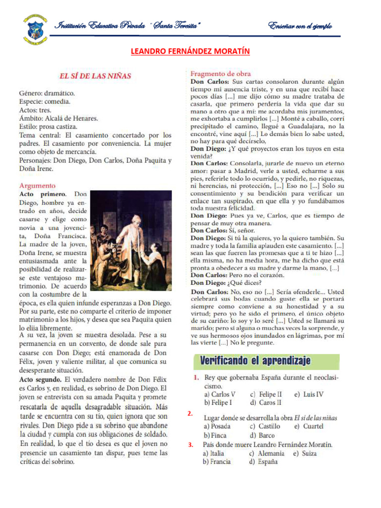 El Sí de Las Niñas | PDF