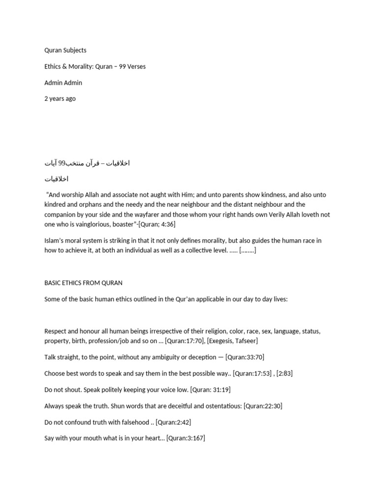 Quran Subjects-WPS Office | PDF | Quran | Islam