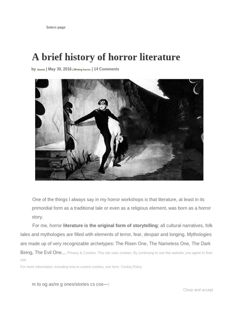 Terror - Brief History of Horror Literature - Excentrya | PDF | Horror ...