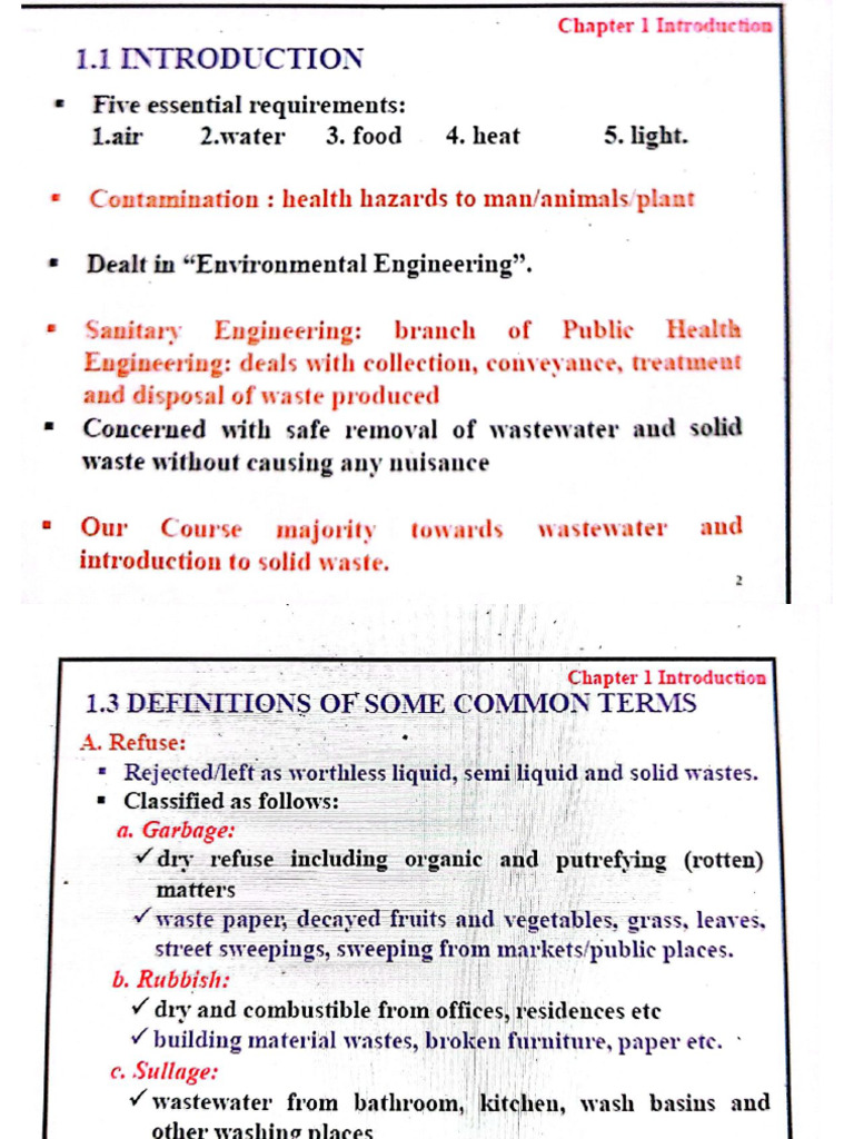 Sanitation Engineering Notes | PDF