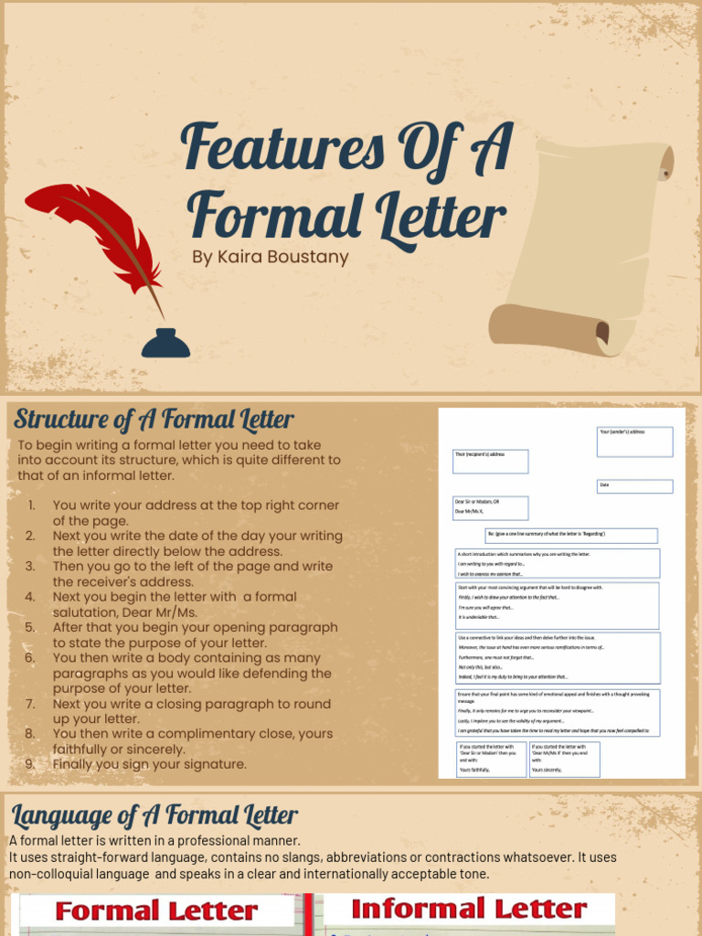 Features of A Formal Letter | PDF