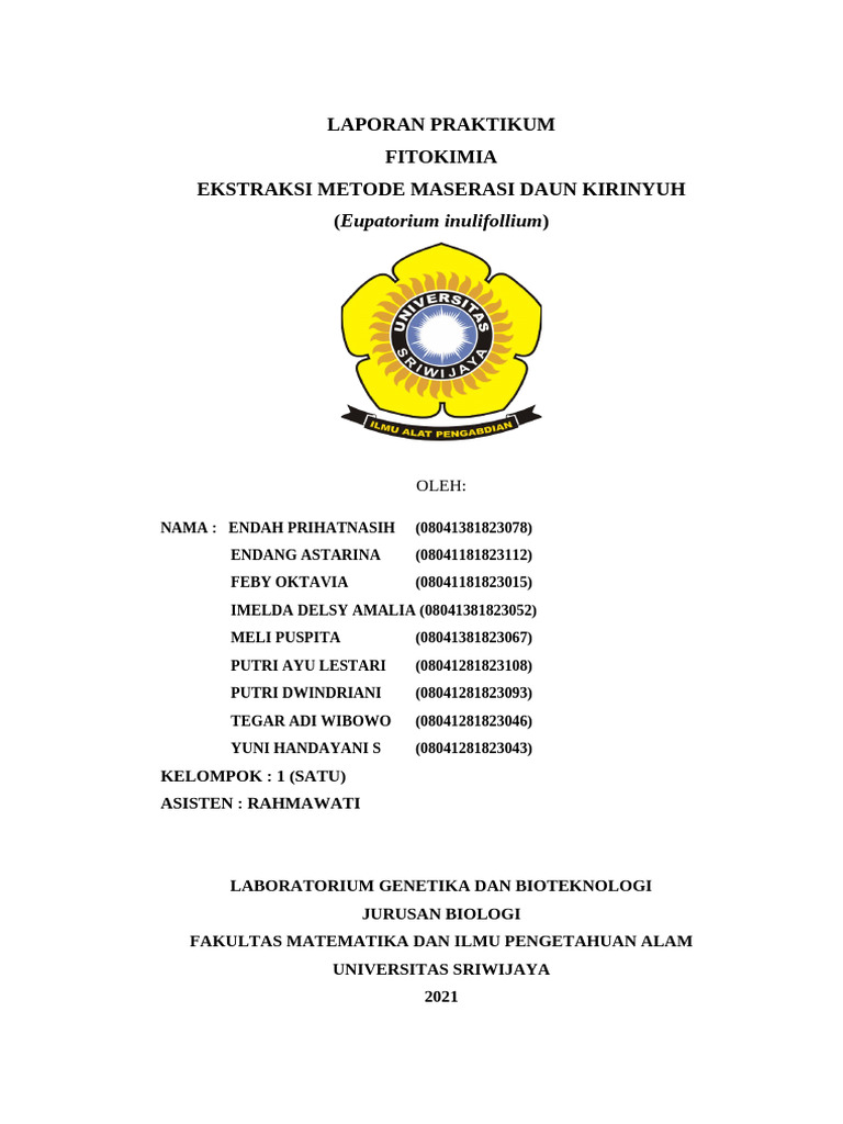 Fix Kel.1 Laporan Ekstraksi Praktikum Fitokimia | PDF