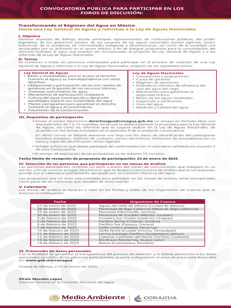 Convocatoria Transformando El R Gimen Del Agua en M Xico | PDF | Agua | México