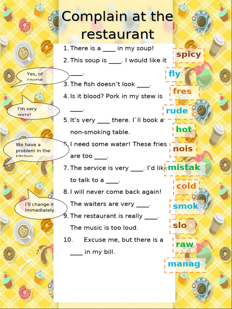 Restaurant Complaint Guide | PDF