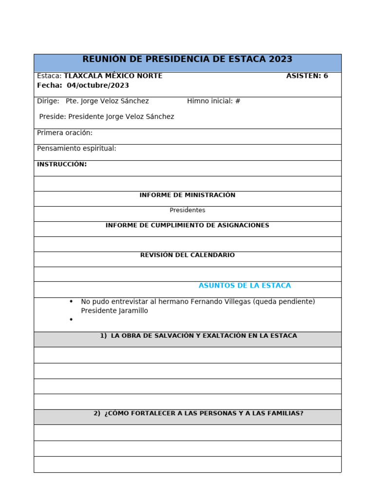 Reunión de Pcia. de Estaca | PDF