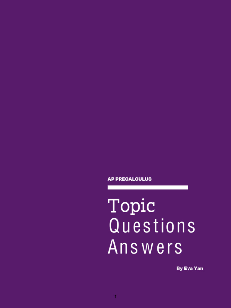 College Board Topic Questions Answers 2 Copies PDF | PDF | Function ...