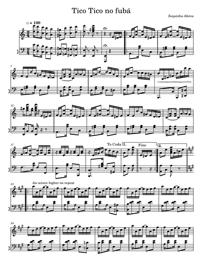 Tico Tico No Fuba Pdf American Songs Spanish Language Music