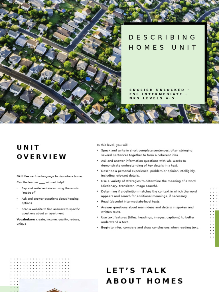 Describing Homes Unit | PDF | Building Materials