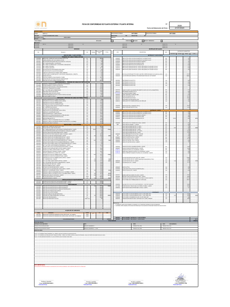 Ficha de Supervisión ONI-Vs - Final | PDF | Fibra óptica | Óptica