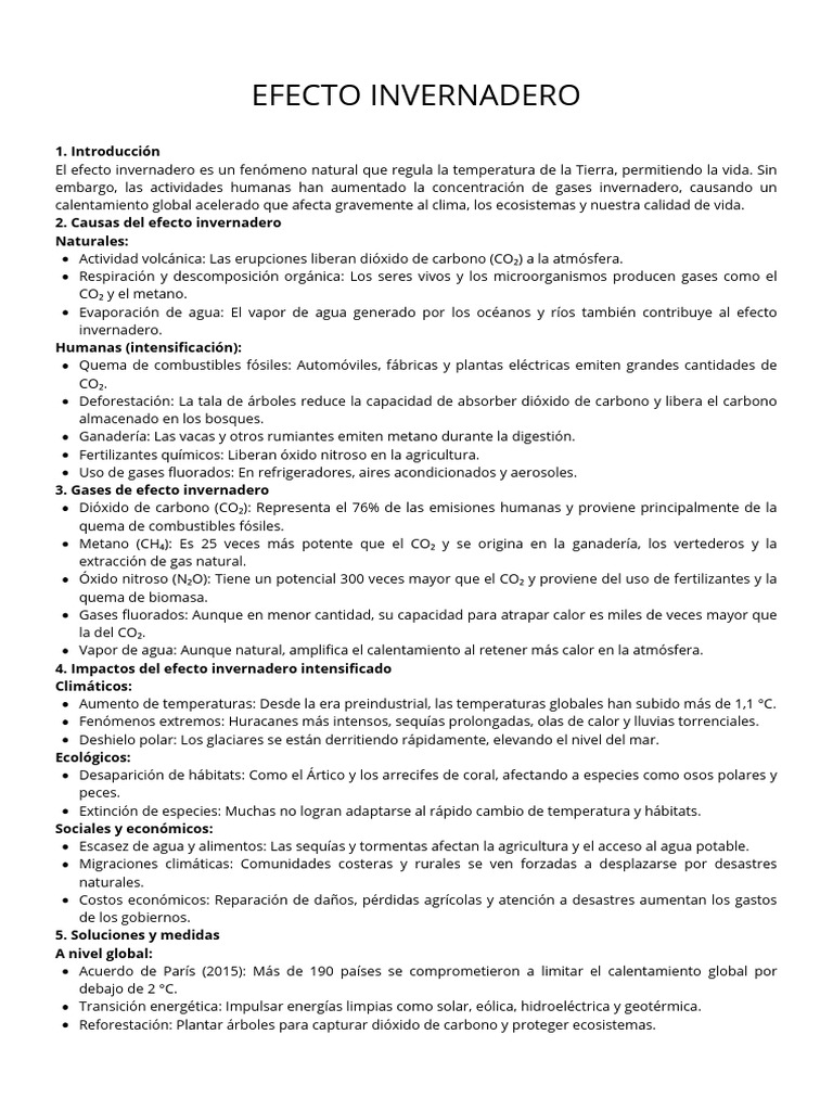 Efecto Invernadero | PDF | Gases de efecto invernadero | Dióxido de carbono