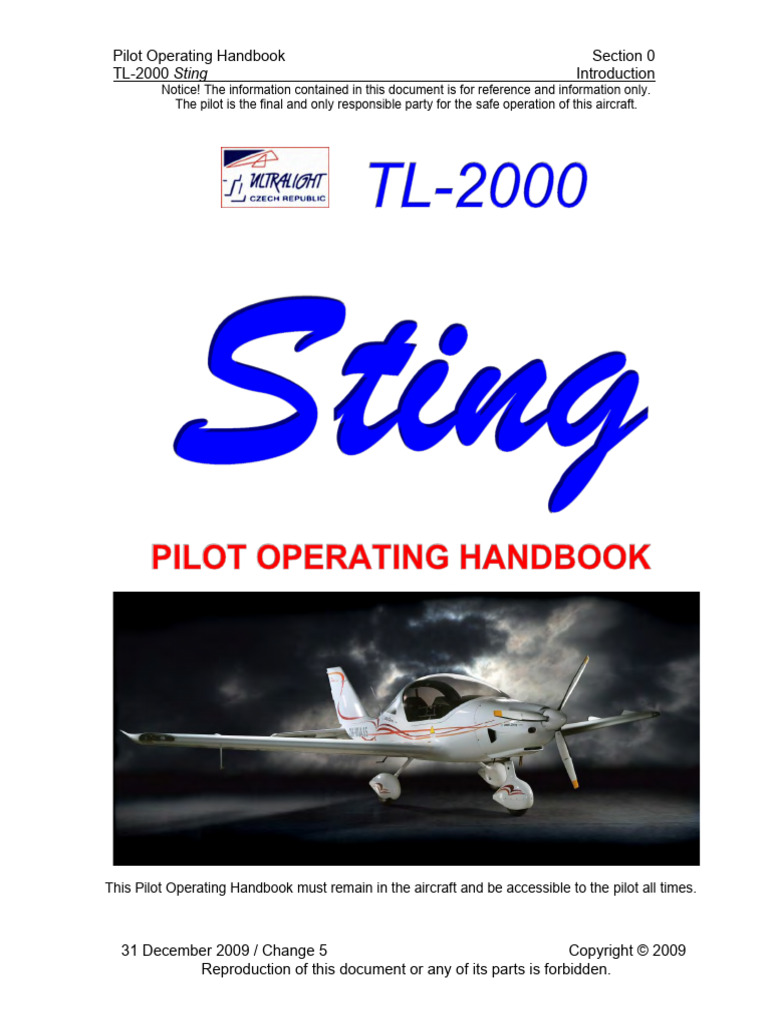 Sting tl2000 2009 | PDF | Aircraft | Aerospace