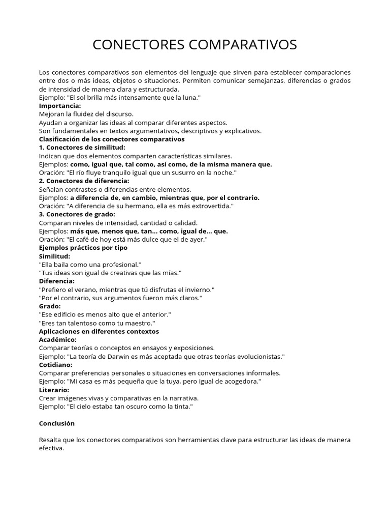 Conectores Comparativos | PDF