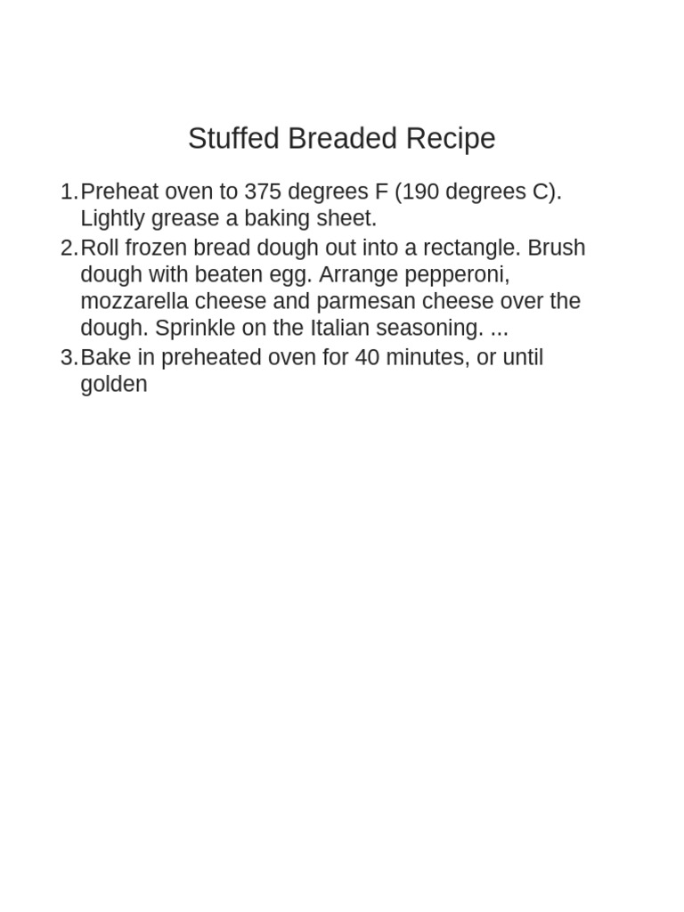 Stuffed Breaded Recipe | PDF