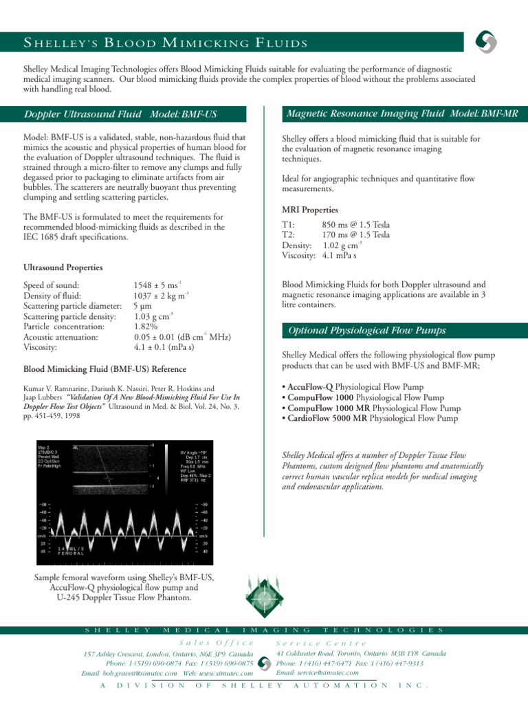 Blood Mimicking Fluids for Imaging | PDF | Magnetic Resonance Imaging ...