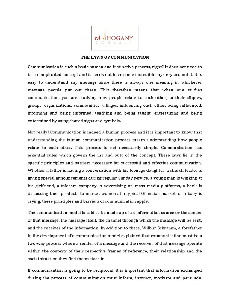 THE LAW OF COMMUNICATION | PDF | Communication | Information