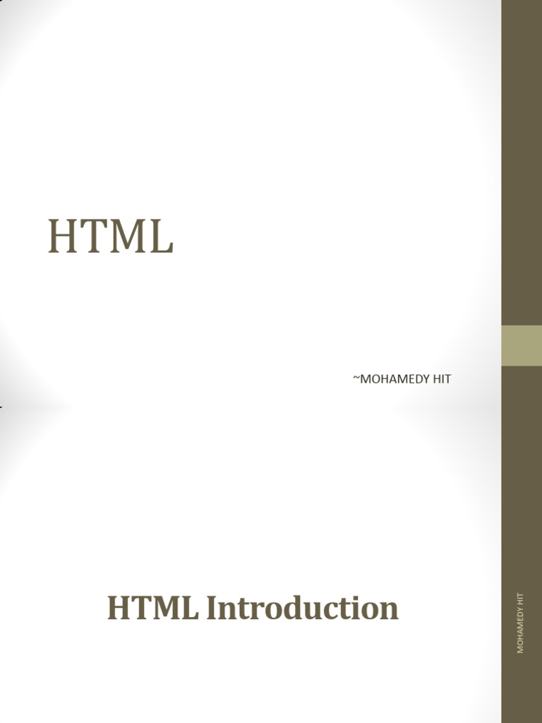 HTML Lctr 1 | PDF | Html Element | Html