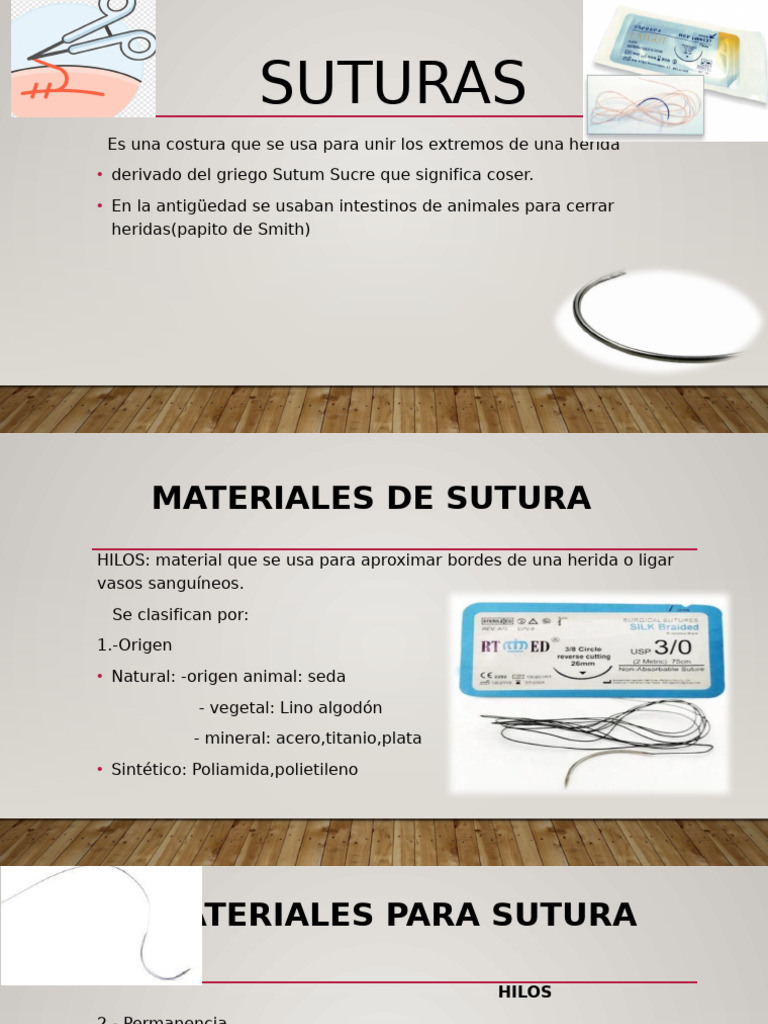 Guía Completa de Suturas y Materiales | PDF | Sutura Quirúrgica | Materiales