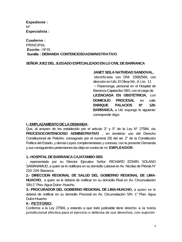 Contencioso Administrtivo Caso Obstetriz Desnaturalizacion Contrto | PDF | Derecho laboral ...