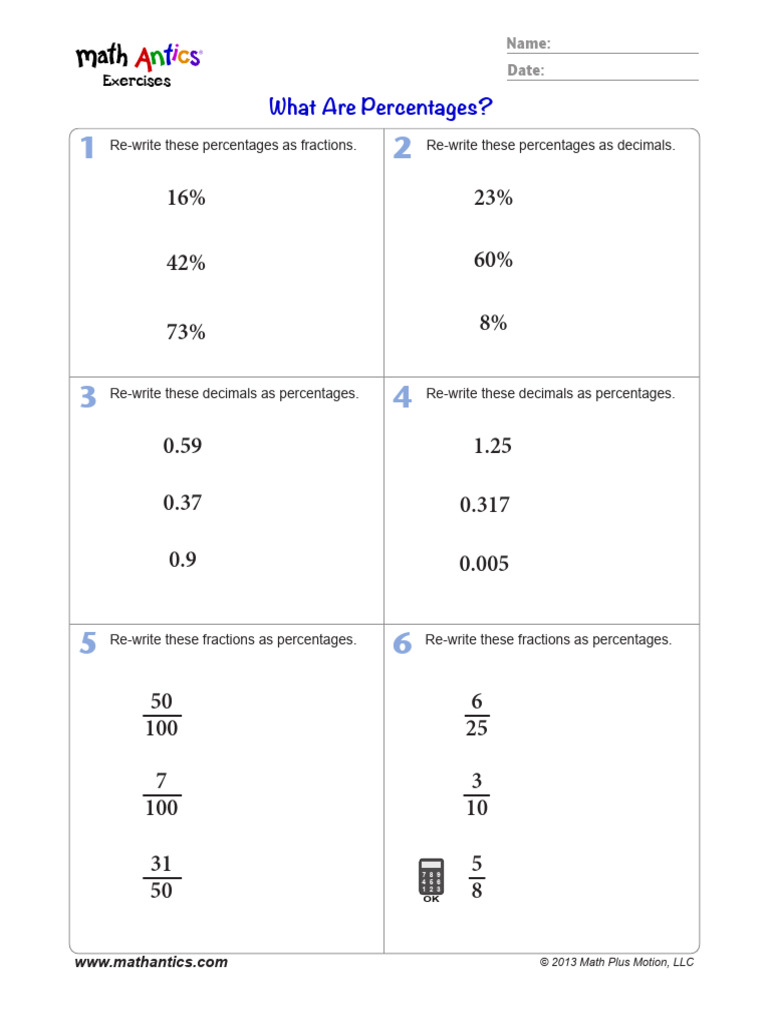 Exercises WhatArePercentages | PDF