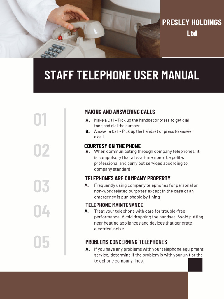 Staff Telephone User Manual | PDF