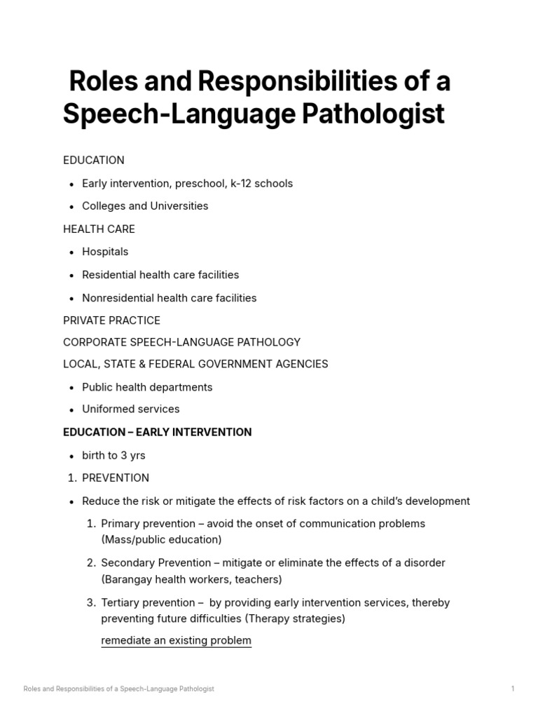 Roles_and_Responsibilities_of_a_Speech-Language_Pathologist | PDF ...