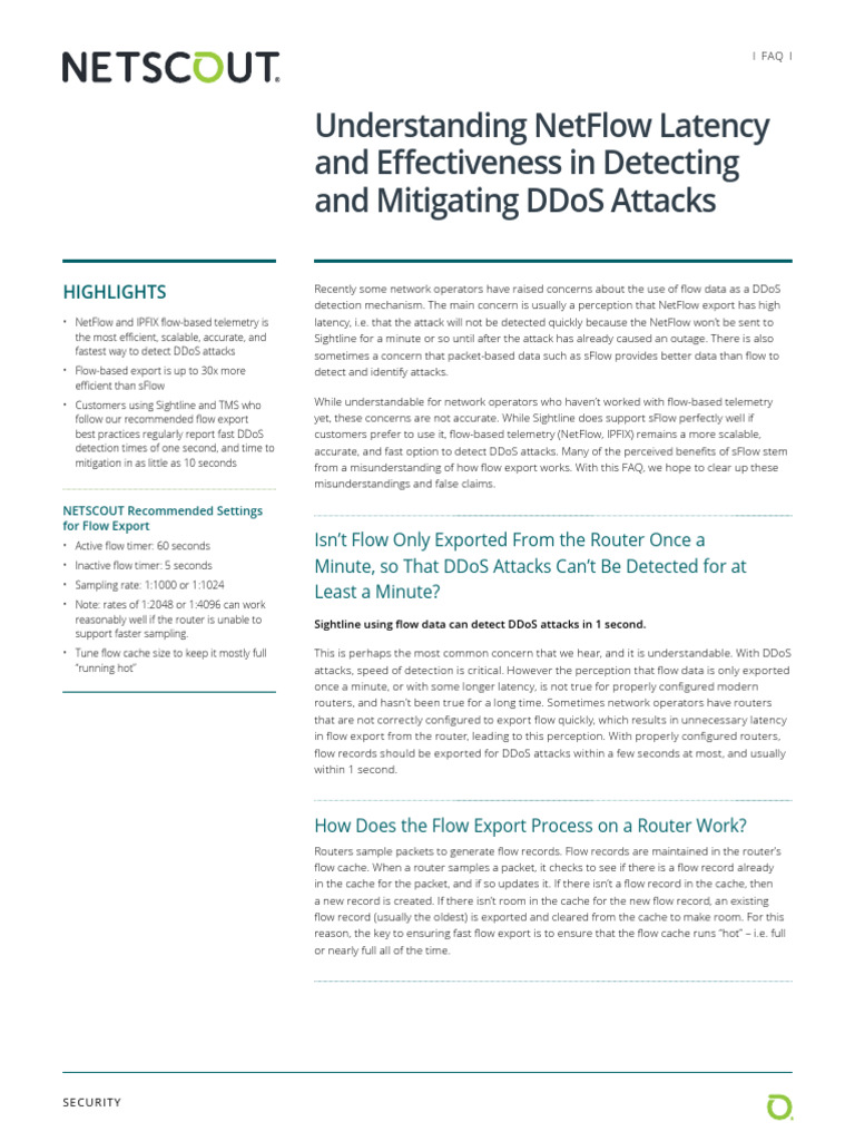 Understanding Netflow Latency And Effectiveness In Detecting And