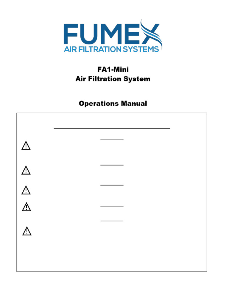 FA1-Mini-Operations-Manual_REV-D-2023 | PDF