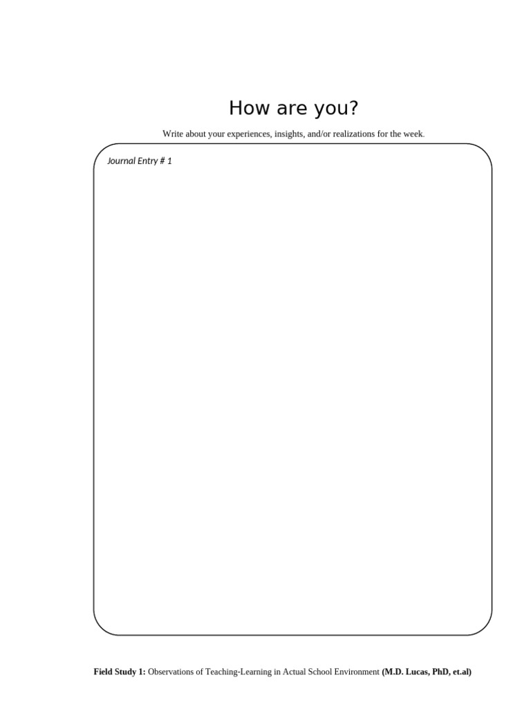 Student Teacher Reflection Journal | PDF
