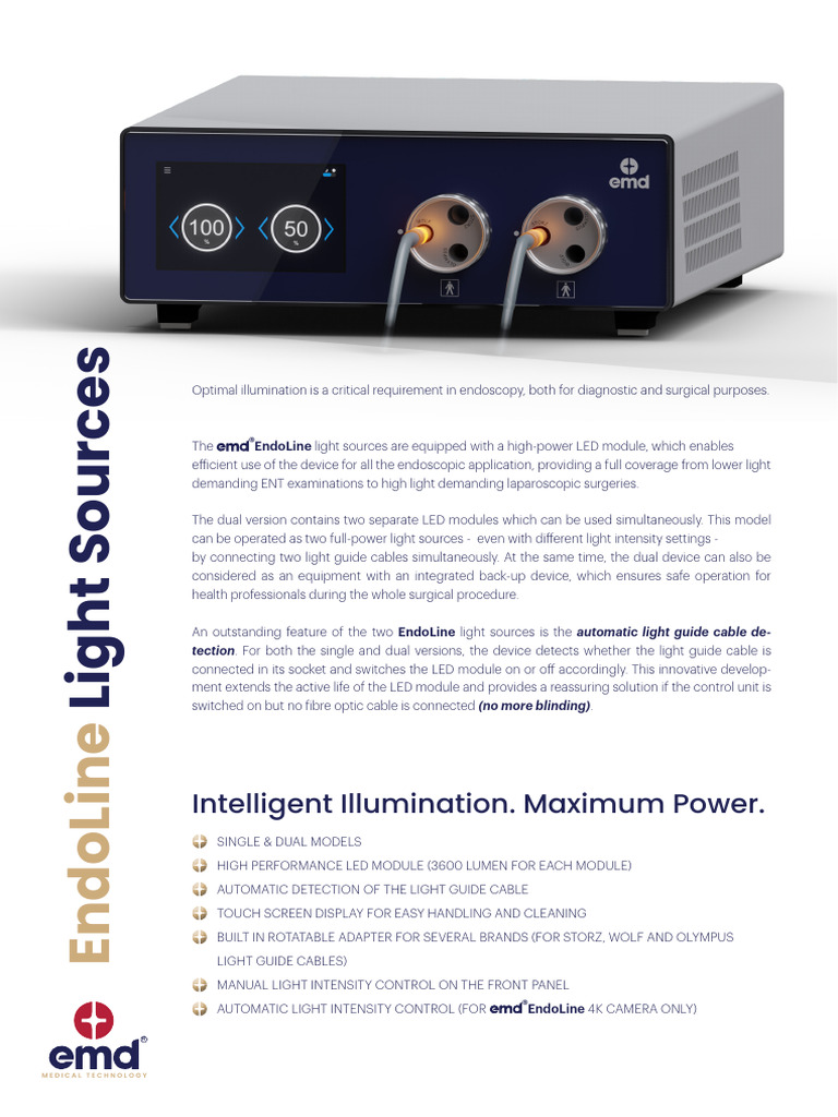 Emd Product Catalogue Endoline Light Source | PDF | Light Emitting ...
