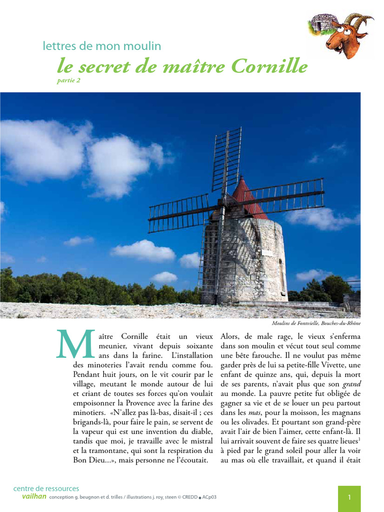 Le secret de maître Cornille dévoilé | PDF | Moulin