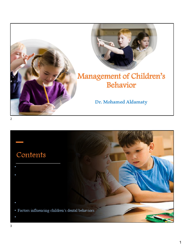 003 - Behavior Management of Children | PDF | Fear | Anxiety