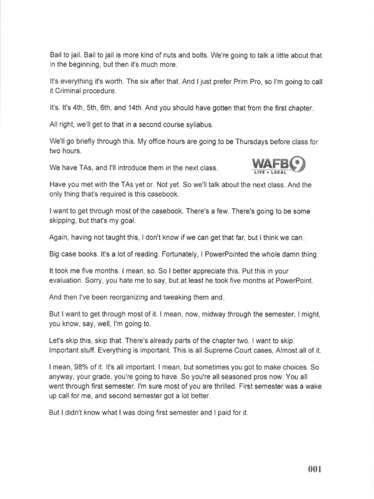 Transcript of LSU Professor's Lecture | PDF