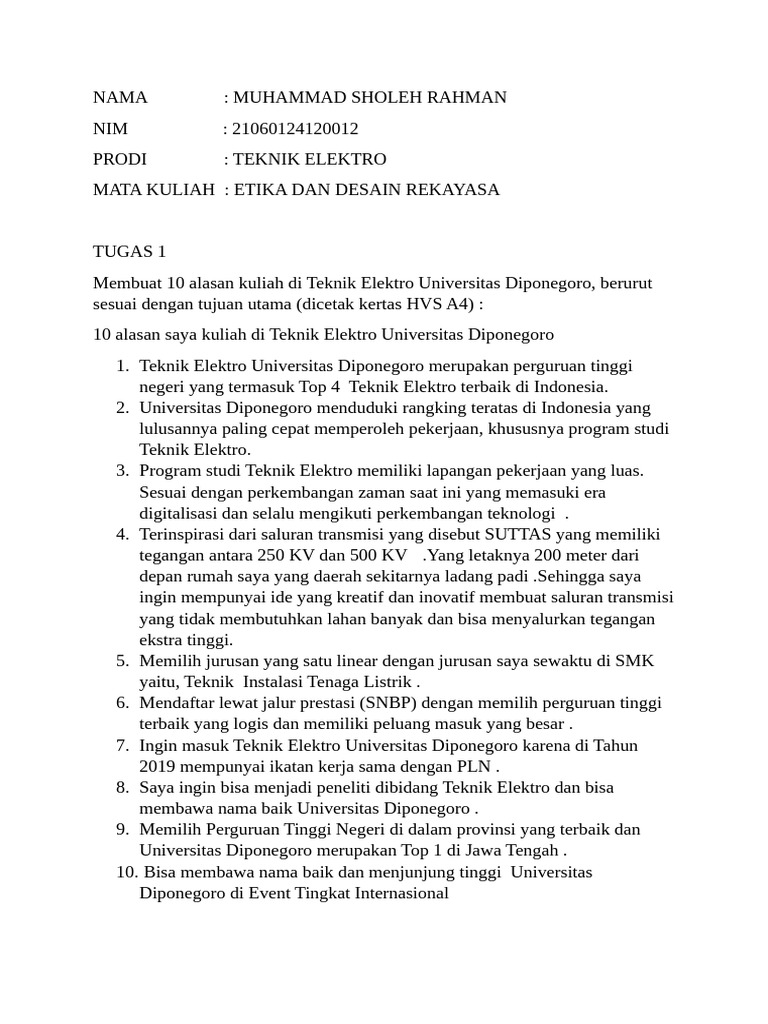 Tugas 1 Etika Dan Desain Rekayasa | PDF