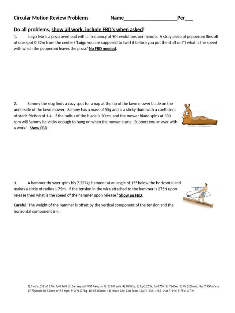 Circular Motion & Gravitation Review 2024-25 | PDF | Planets | Mechanics
