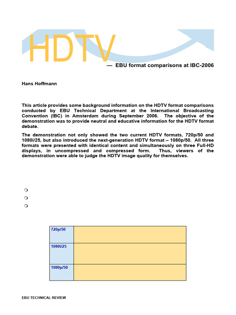 Trev 308-hdtv | PDF | High Definition Television | Data Compression
