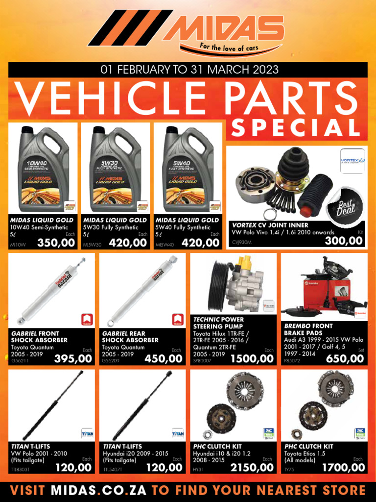 JB135 Midas Vehicle Parts Brochure Feb-March 2023 | PDF | Volkswagen ...