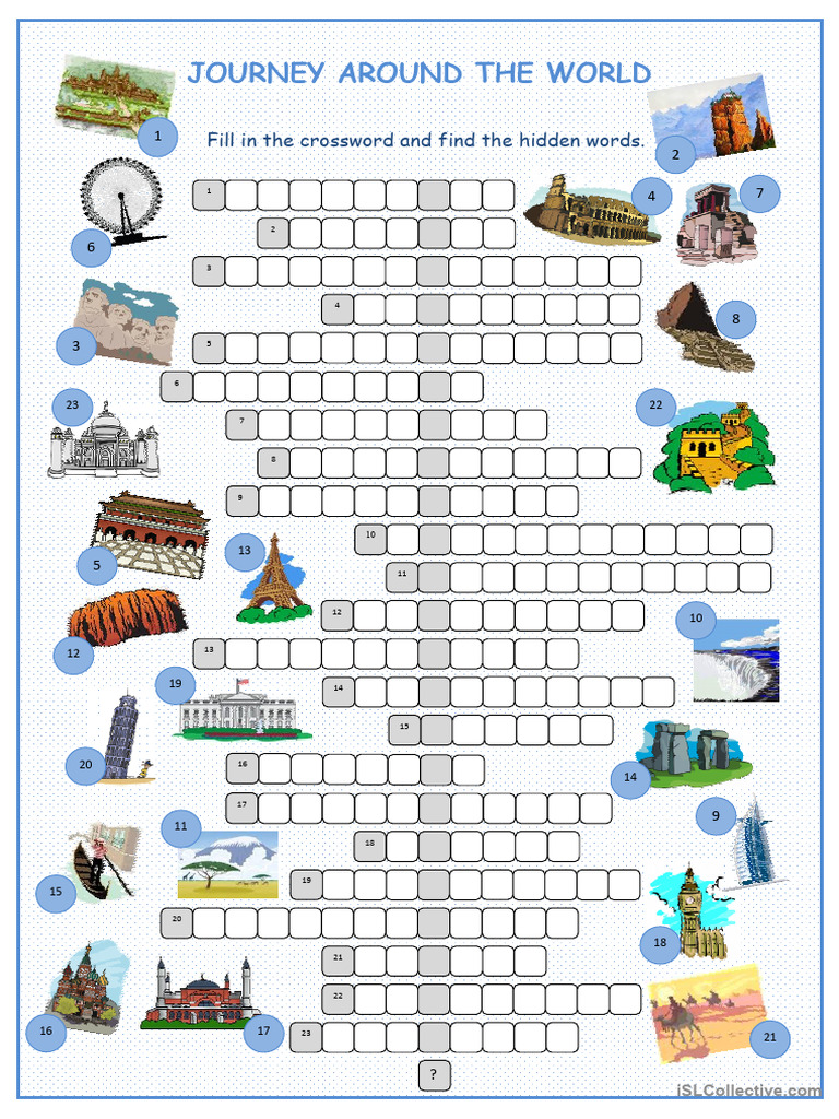 Journey Around The World Crossword Puzzle | PDF | Games Of Mental Skill ...